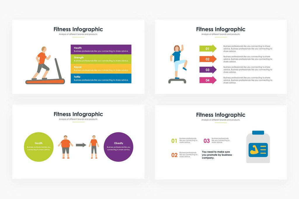 Fitness Infographics - PowerPoint – MasterBundles