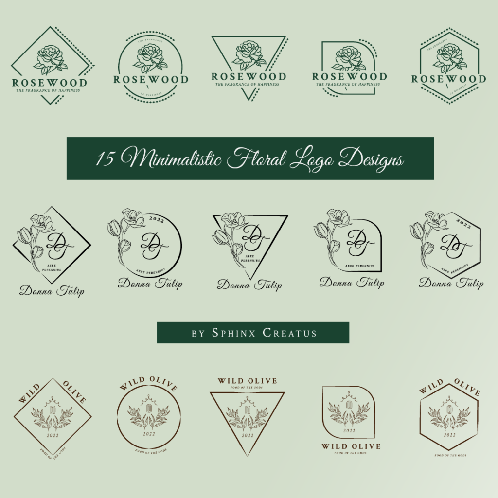 15 Minimalistic Floral Logo Designs [Sphinx Creatus] - MasterBundles