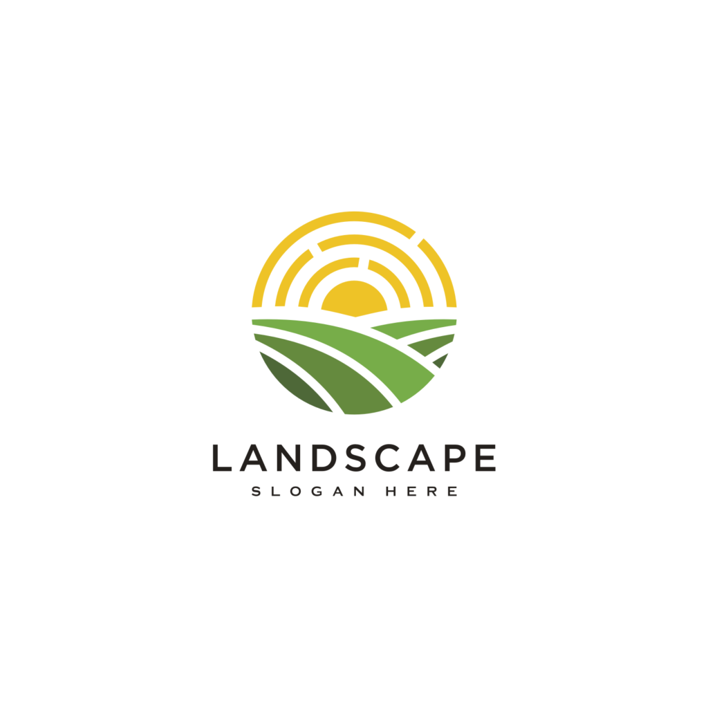 landscape sun logo vector design - MasterBundles
