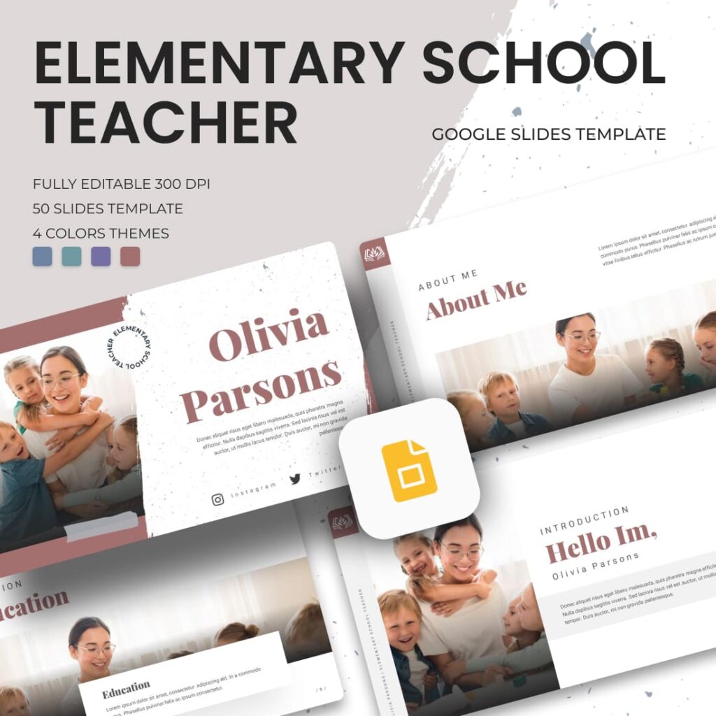 Elementary School Teacher Google Slides Theme – MasterBundles