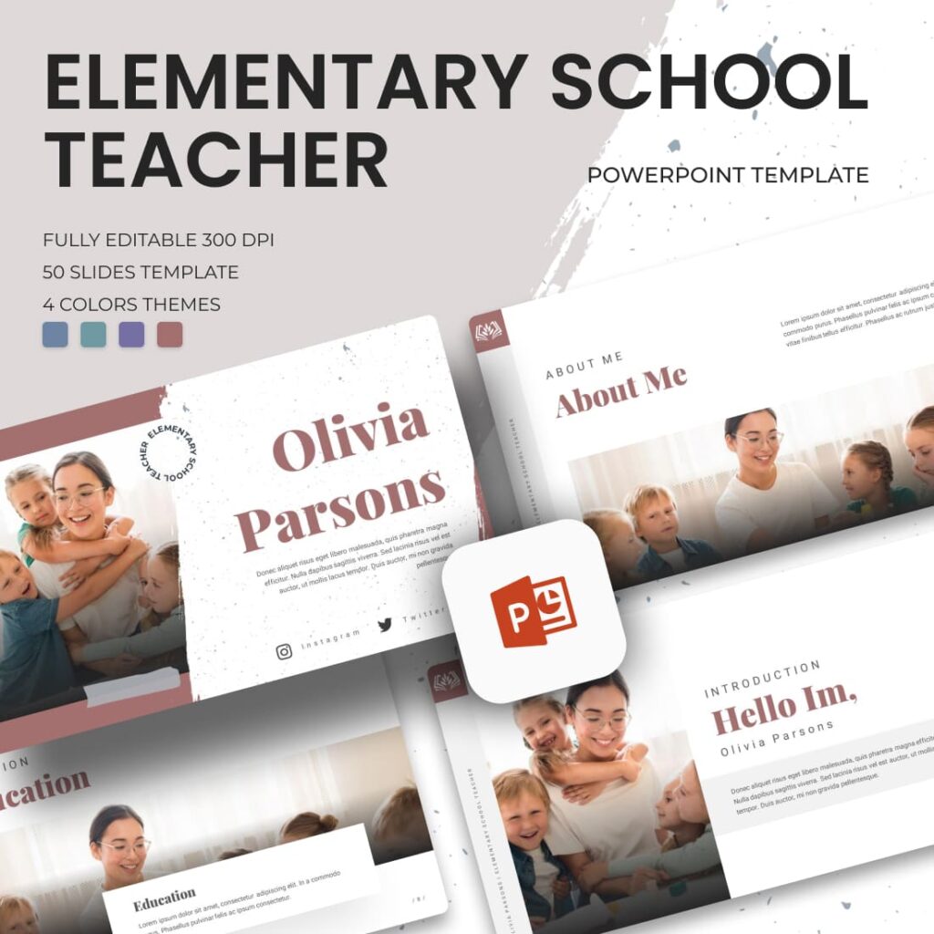 Elementary School Teacher Powerpoint Template – MasterBundles