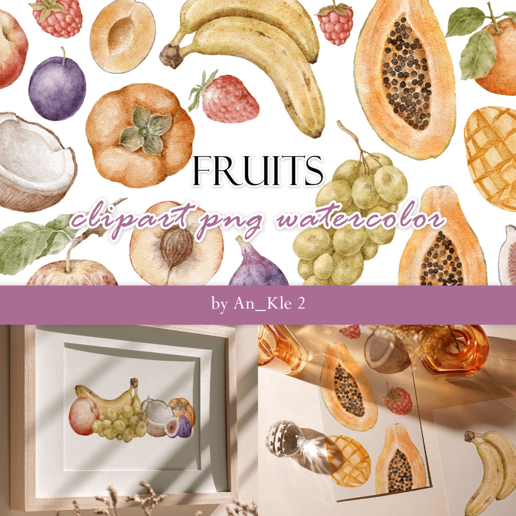 Fruits Clipart PNG Watercolor – MasterBundles
