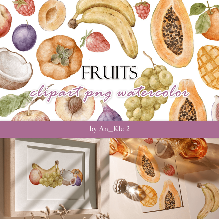 Fruits Clipart PNG Watercolor – MasterBundles