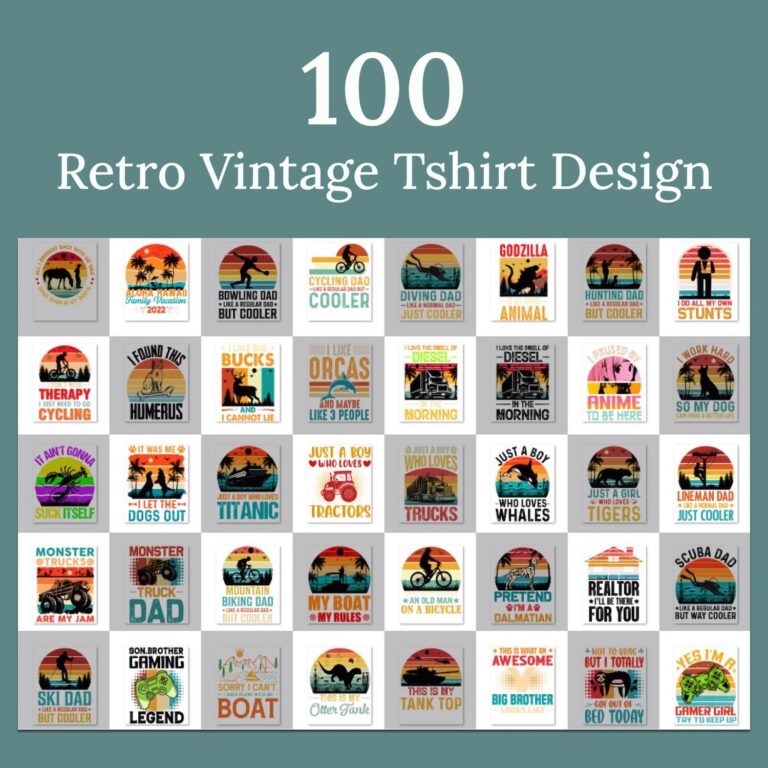 100 Retro Cartoon Vintage T-shirt Design – MasterBundles