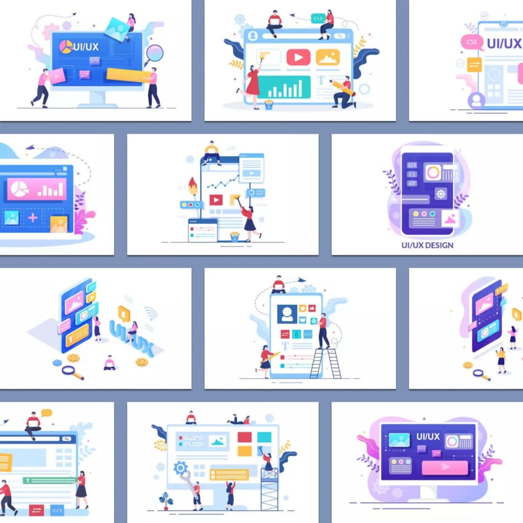 16 UI & UX Programmer Flat Design – MasterBundles