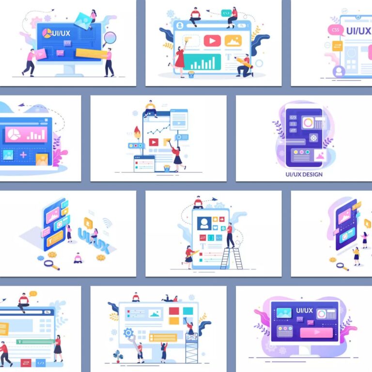 16 UI & UX Programmer Flat Design – MasterBundles