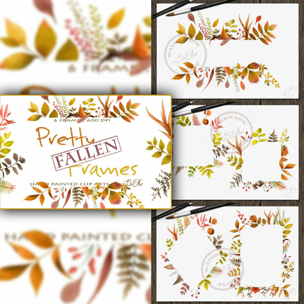 Pretty Fallen Frames Clip Art – MasterBundles