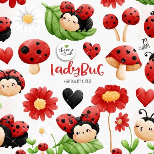 Ladybug Clipart, Cute Ladybug PNG | Master Bundles