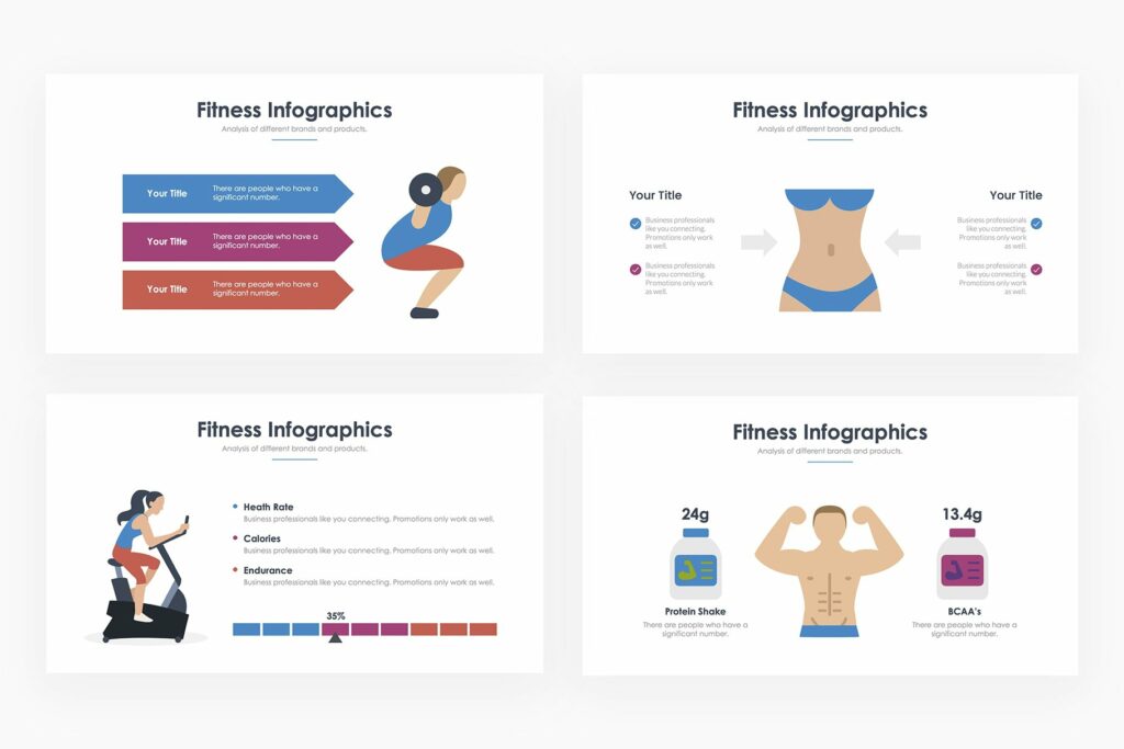 24 Fitness Infographics - PowerPoint – MasterBundles
