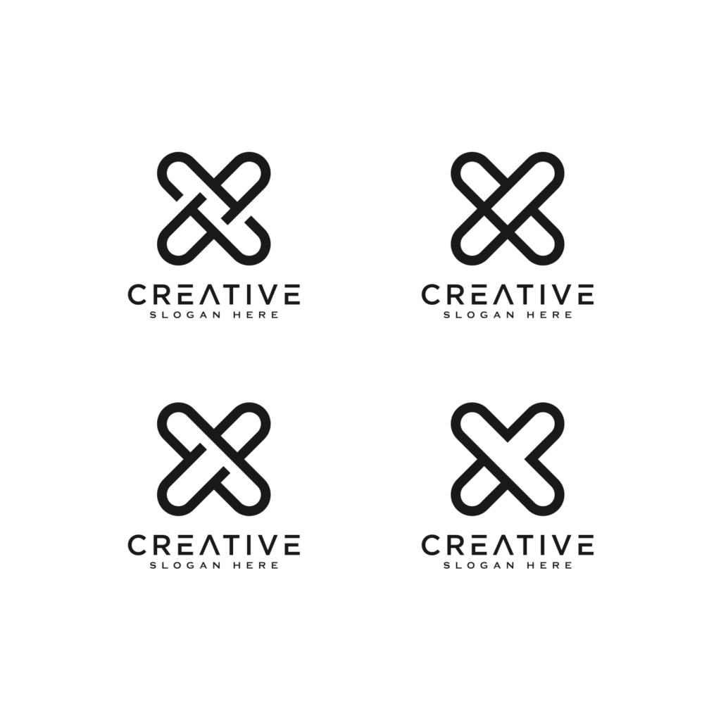 set of initials letter X abstract logo - MasterBundles