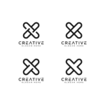 set of initials letter X abstract logo | MasterBundles