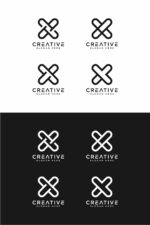 set of initials letter X abstract logo | MasterBundles