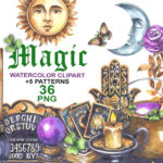 Magic Watercolor Clipart | MasterBundles