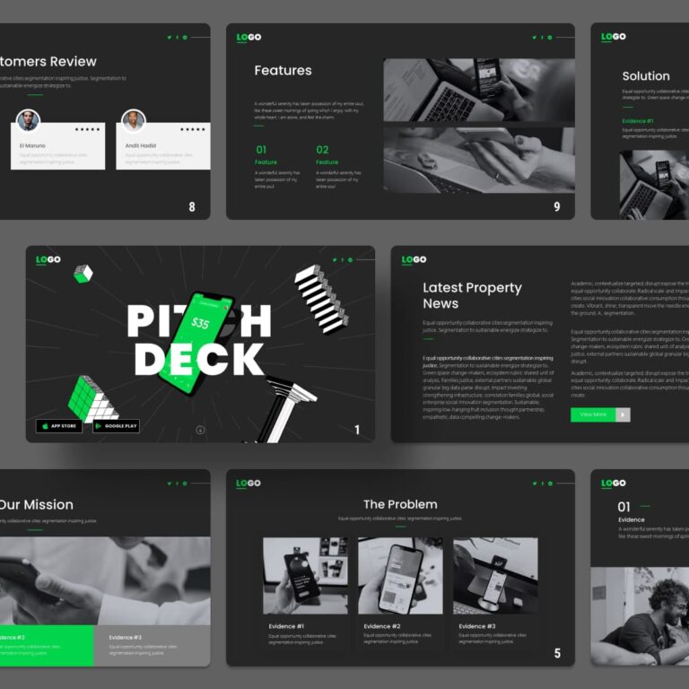Mobile App Pitch Deck Powerpoint Template – MasterBundles