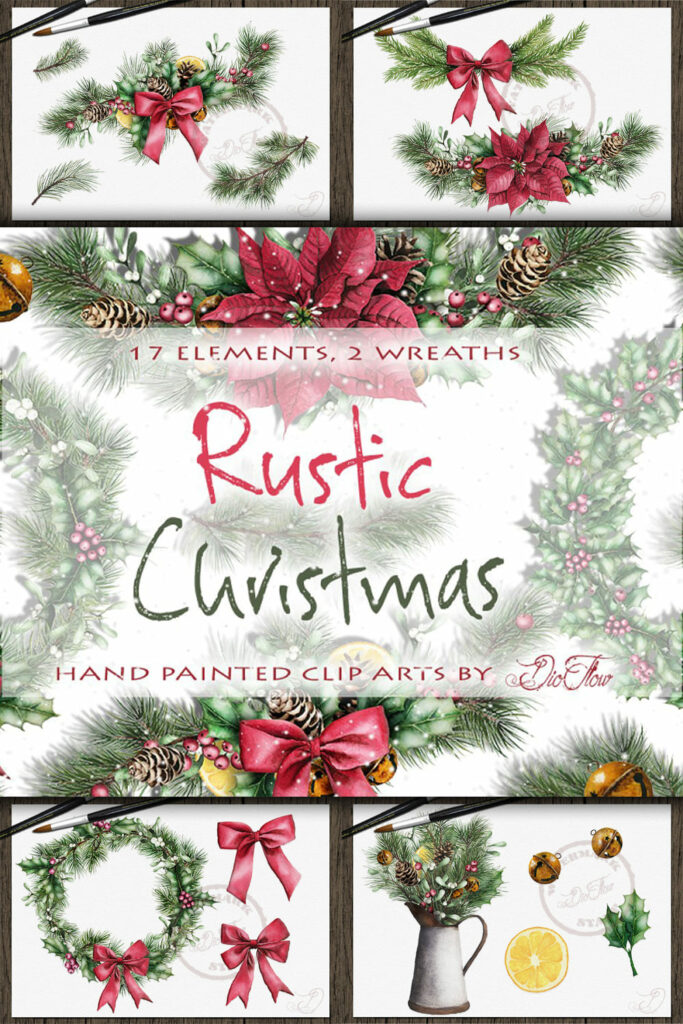 Rustic Christmas Watercolor Clip Art – MasterBundles