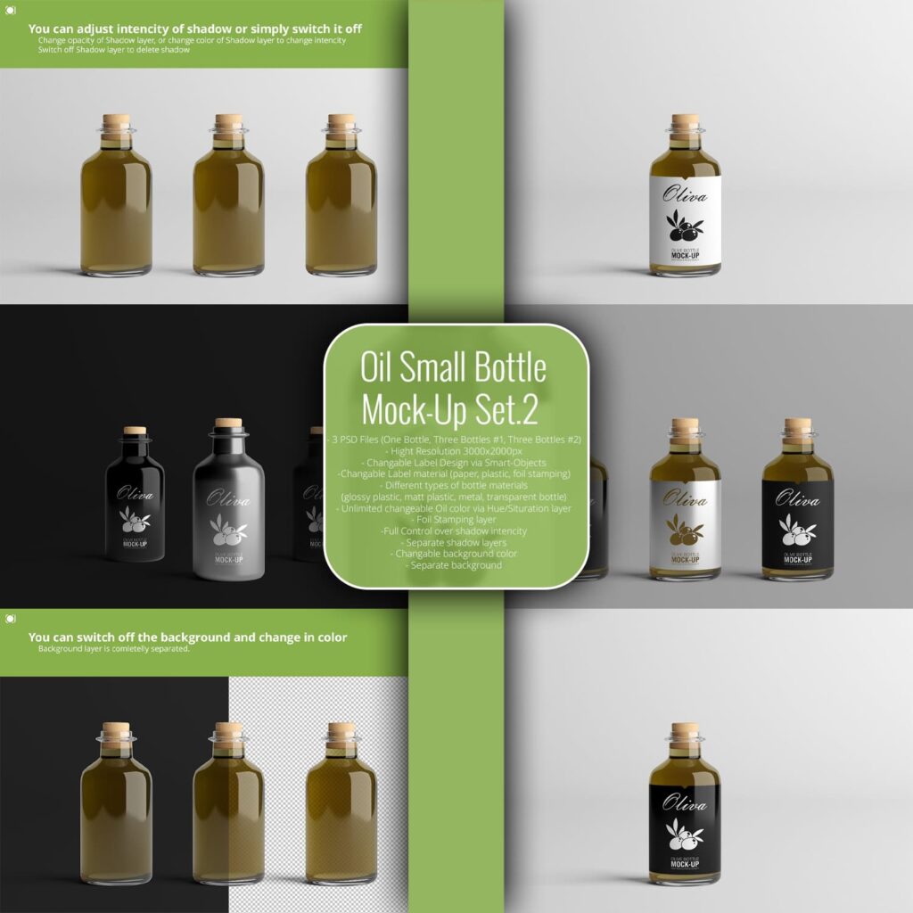Oil Small Bottle Mock-Up Set.2 – MasterBundles