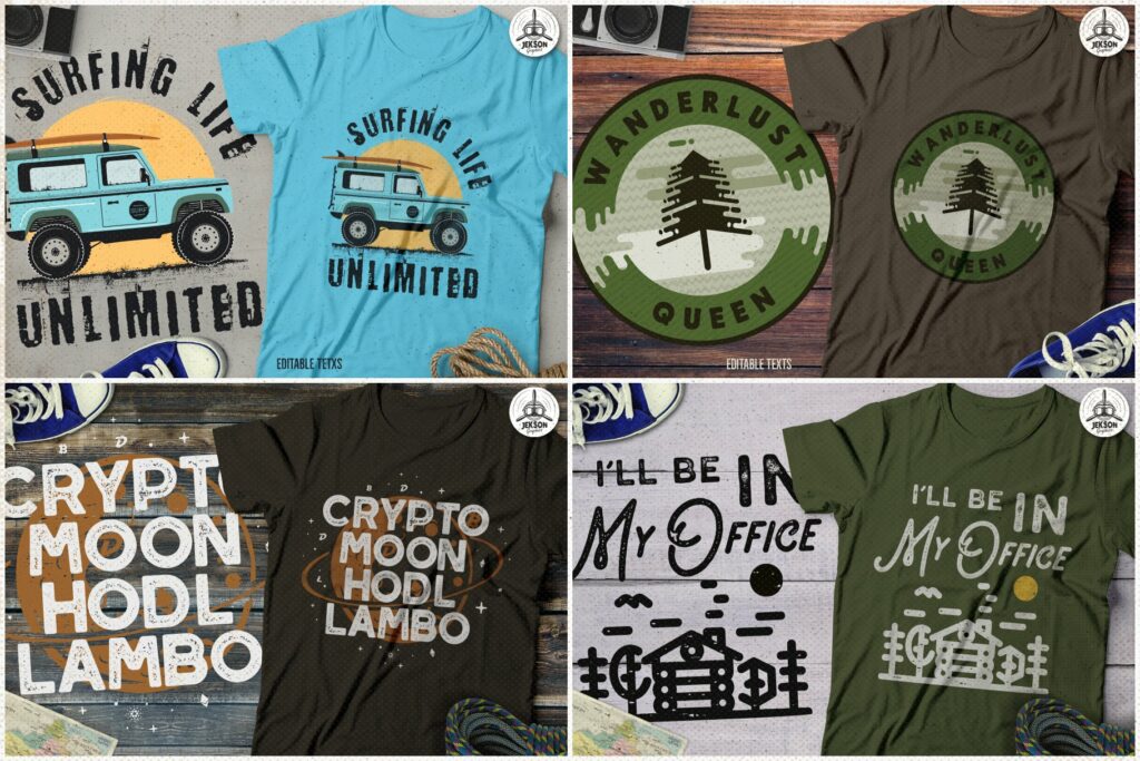 Vintage T-Shirt Designs Bundle SVG Retro Collection. Part 2 – MasterBundles