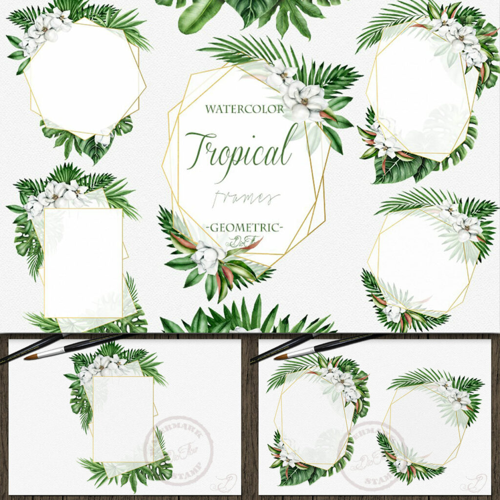 Tropical Geometric Frames Clip Art – MasterBundles