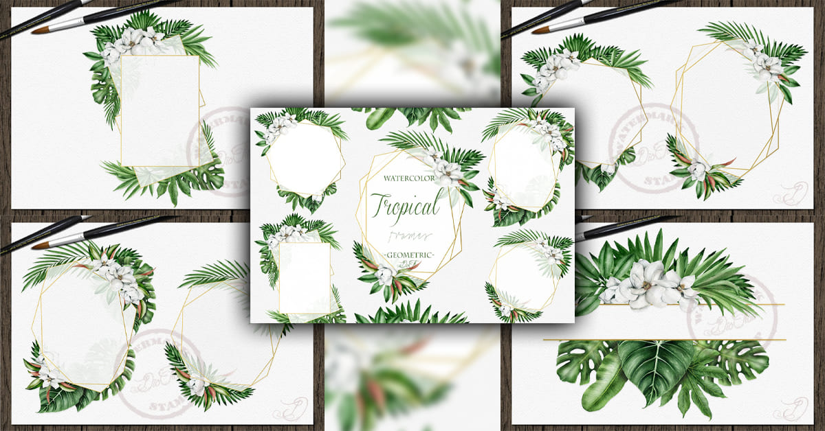 Tropical Geometric Frames Clip Art – MasterBundles