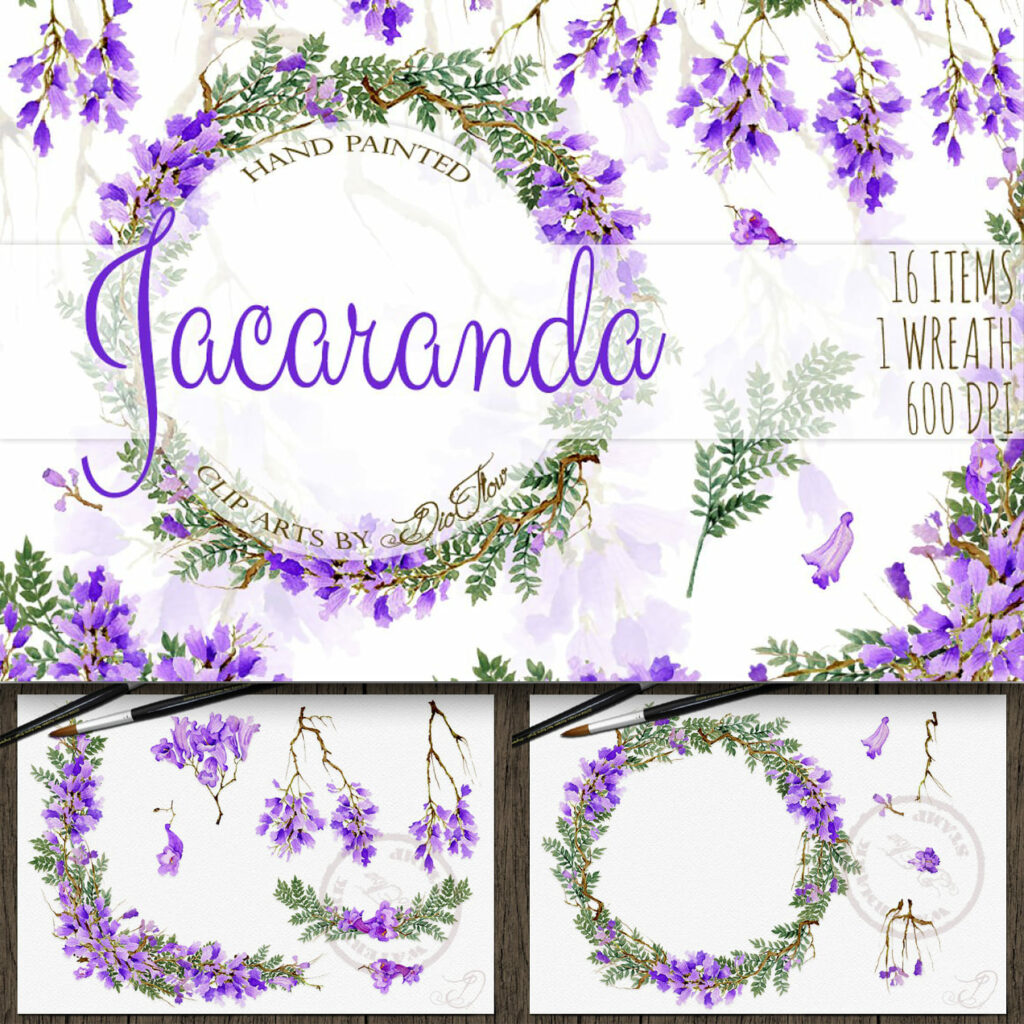 Jacaranda Watercolor Clip Art – MasterBundles