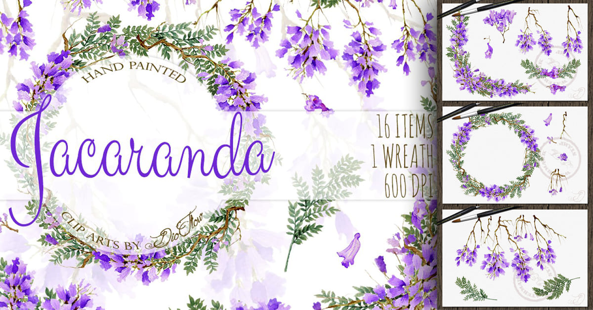 Jacaranda Watercolor Clip Art – MasterBundles
