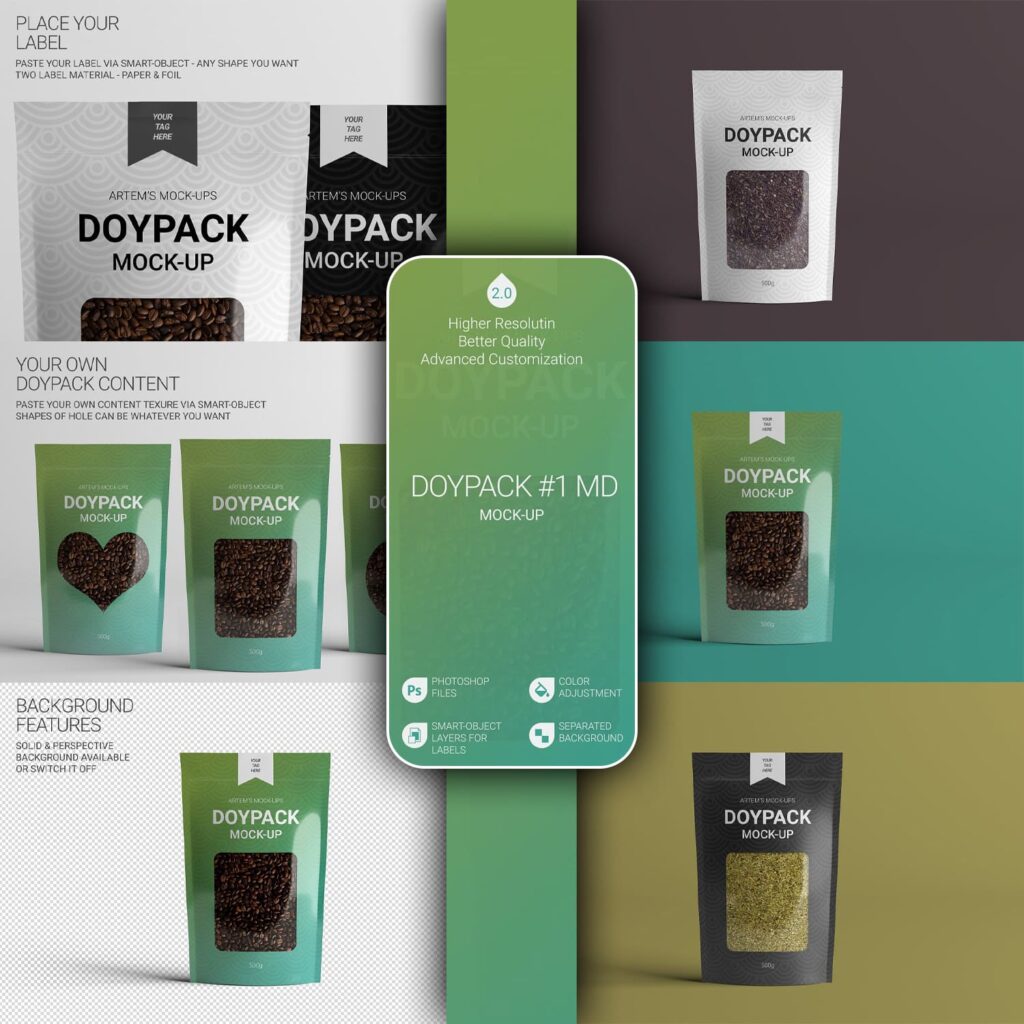 Doypack Pouch Mockup PSD – MasterBundles