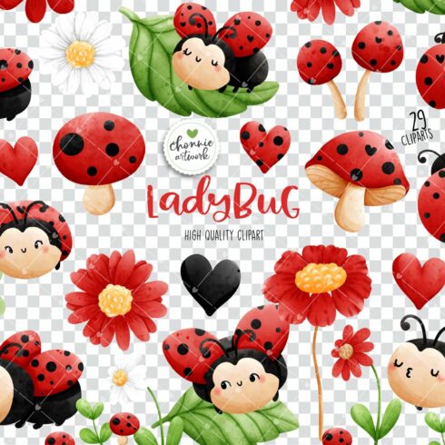 Ladybug Clipart, Cute Ladybug PNG | Master Bundles