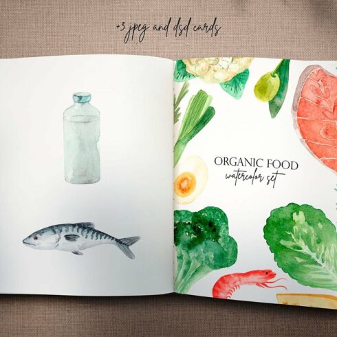 Organic Food. Watercolor Clipart Set | Master Bundles