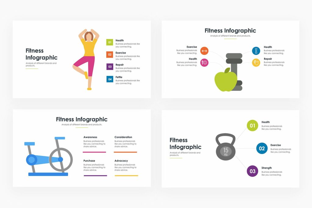 Fitness Infographics - PowerPoint – MasterBundles