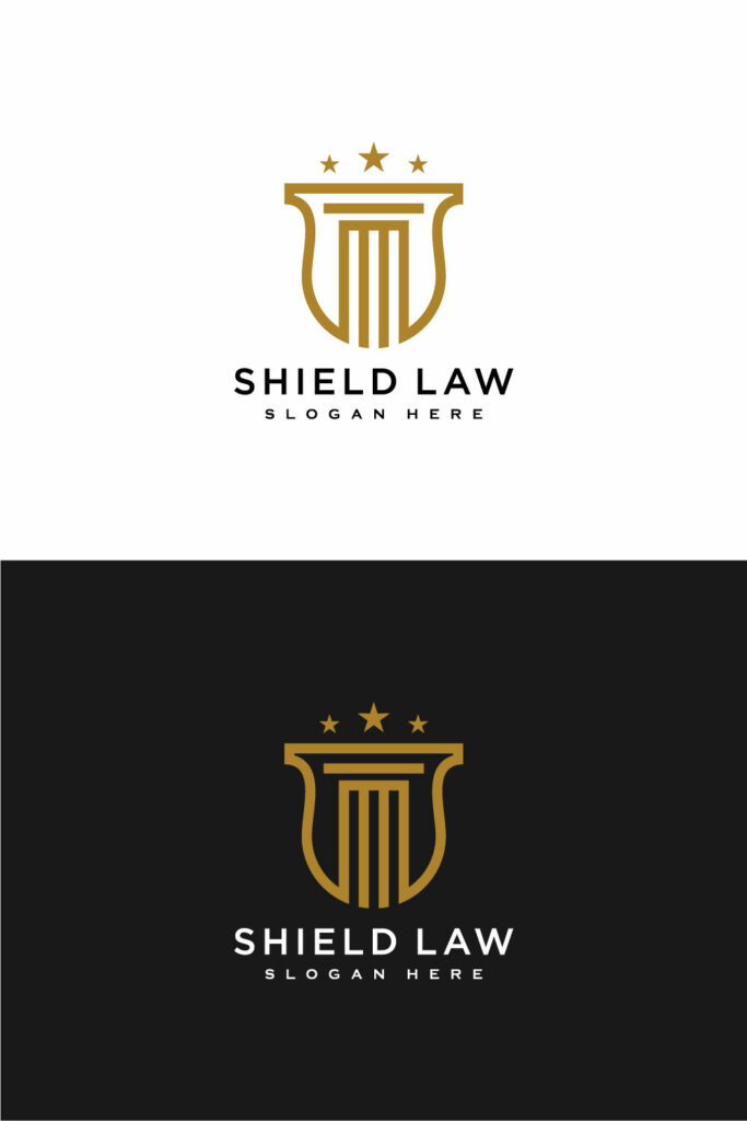 law firm and shield logo design vector - MasterBundles
