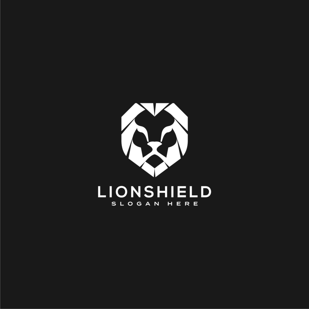 lion shield head logo vector template - MasterBundles