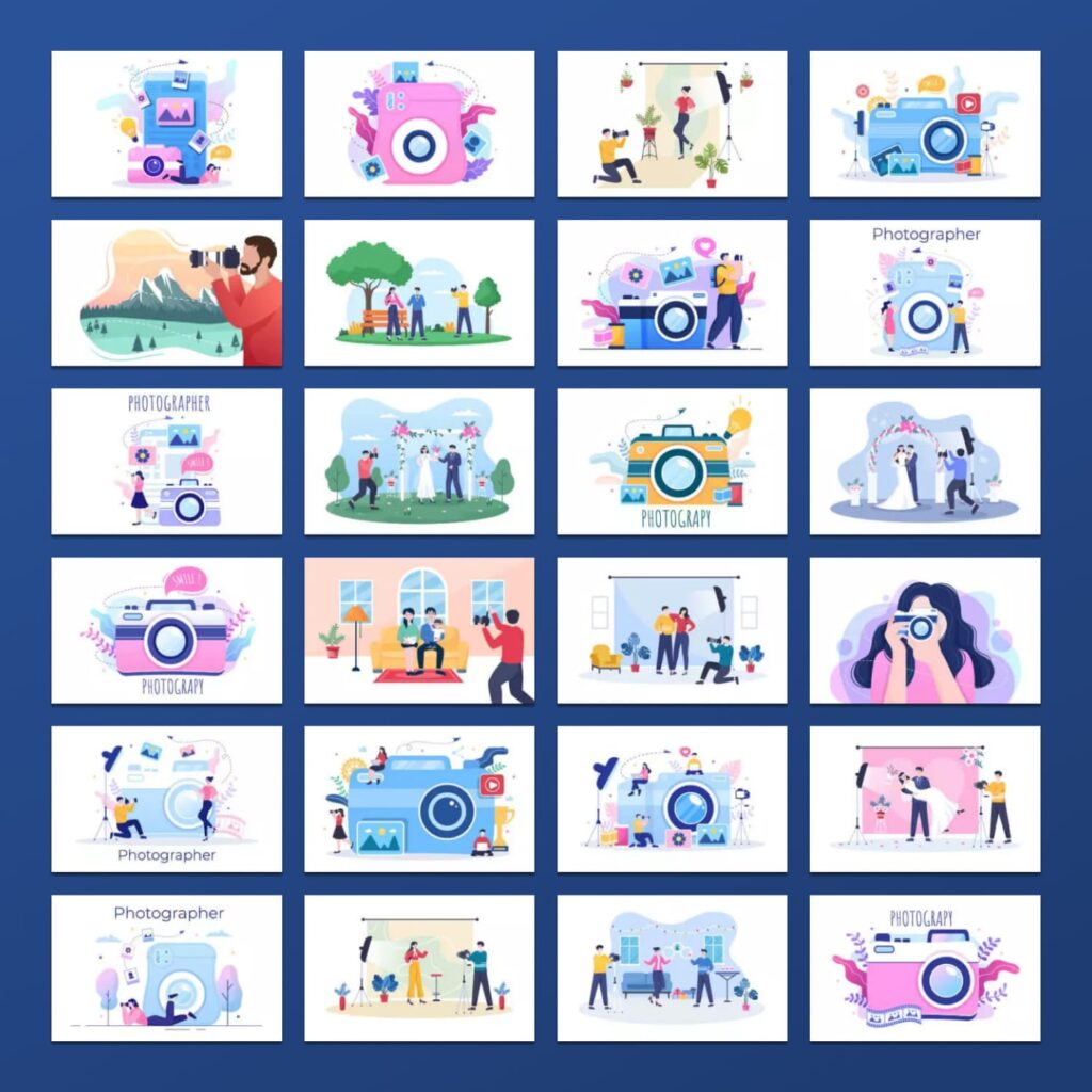30 Photography Studio with Camera Flat Designs – MasterBundles