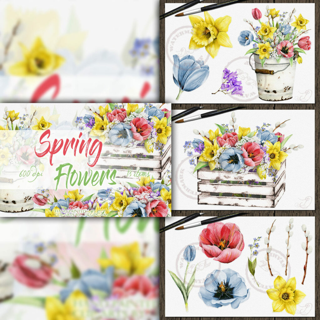 Spring Flowers Illustration – MasterBundles