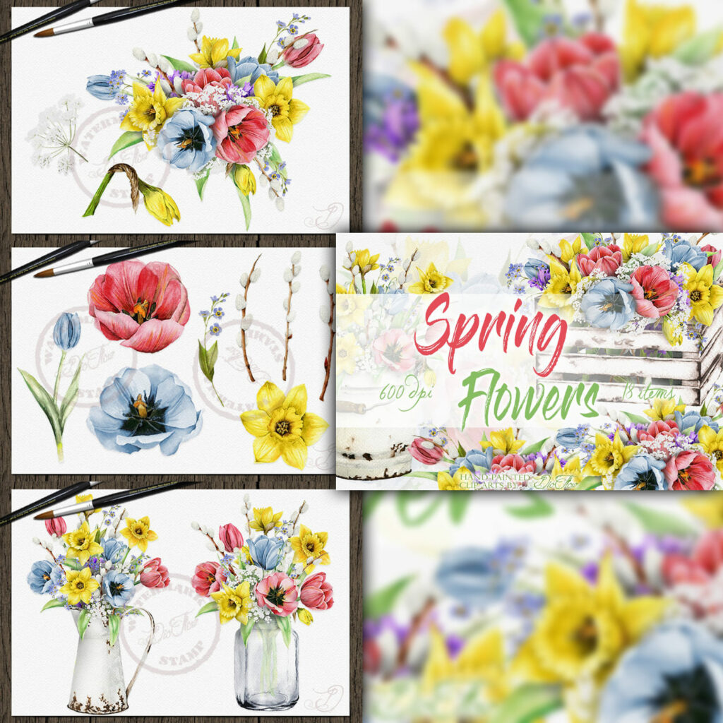 Spring Flowers Illustration – MasterBundles