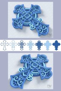 3D SVG Cross, Layered Cross SVG DXF, Mandala Cross - Cr44 – MasterBundles