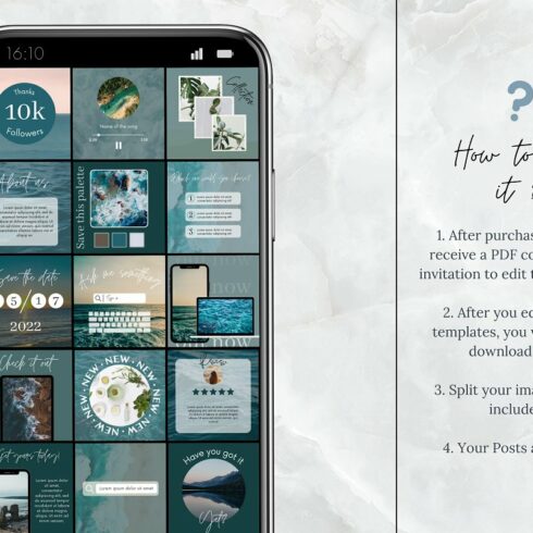 Blue Instagram Post Template Pack | Master Bundles