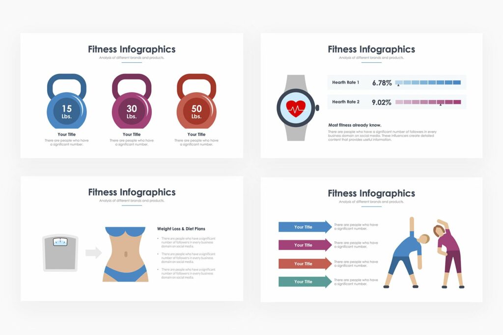 24 Fitness Infographics - PowerPoint – MasterBundles