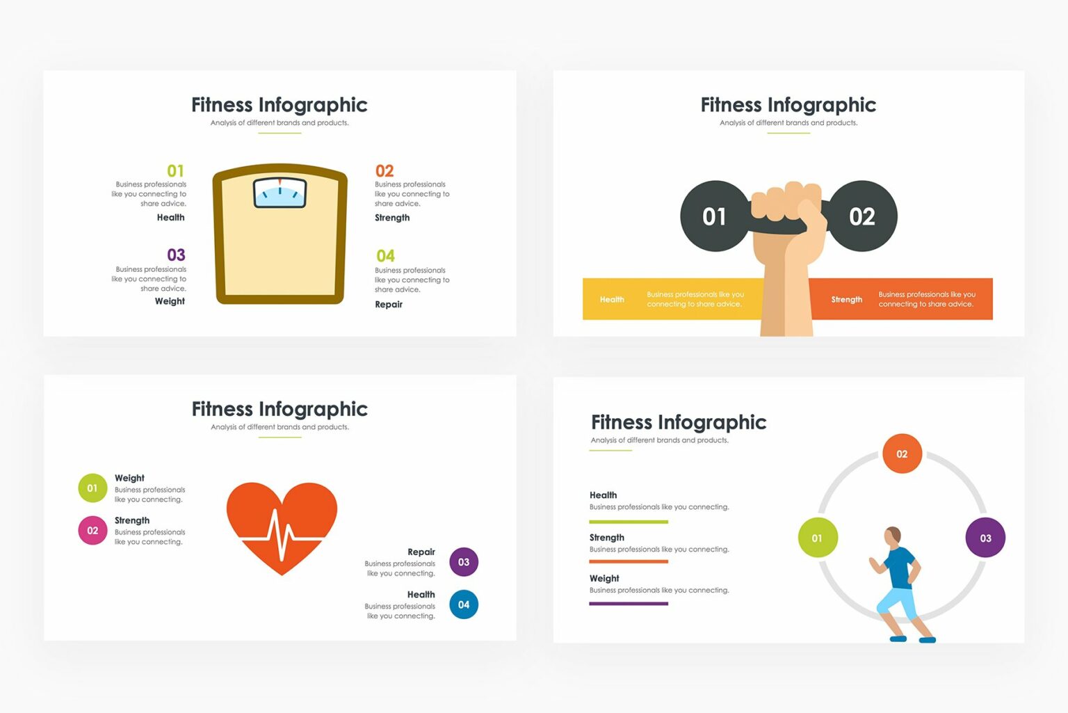 Fitness Infographics - PowerPoint – MasterBundles