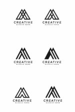 set of initials letter M abstract logo vector design | MasterBundles