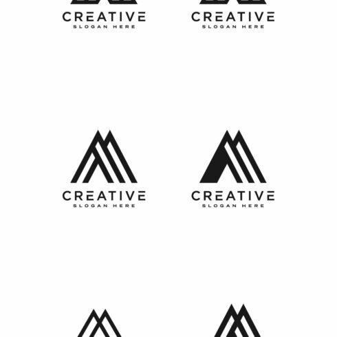 set of initials letter M abstract logo vector design | MasterBundles