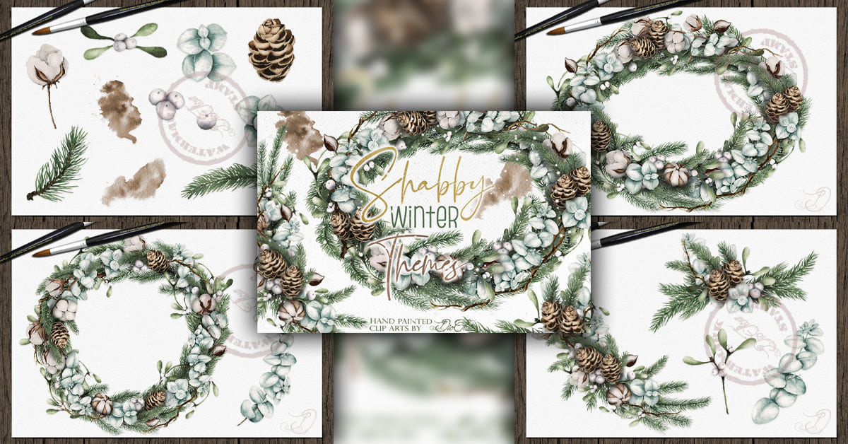 Shabby Winter Themes Illustration – MasterBundles