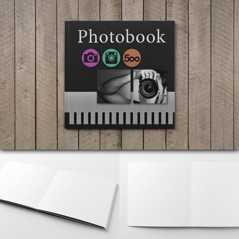 Square Photobook Mock-Up – MasterBundles