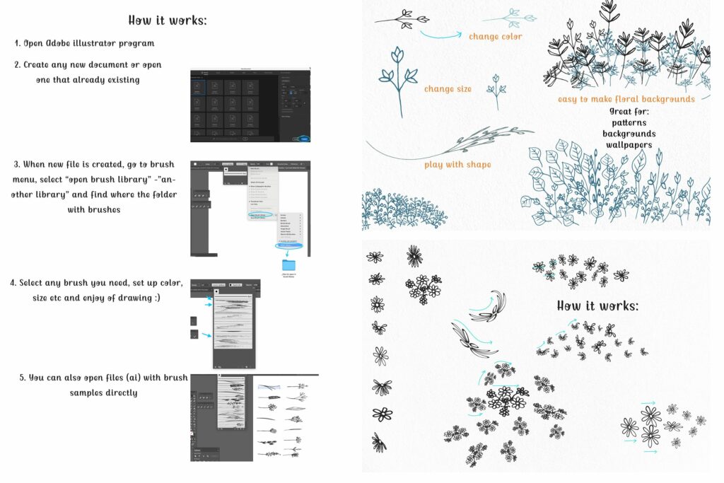 Adobe Illustrator Doodle Brushes – MasterBundles