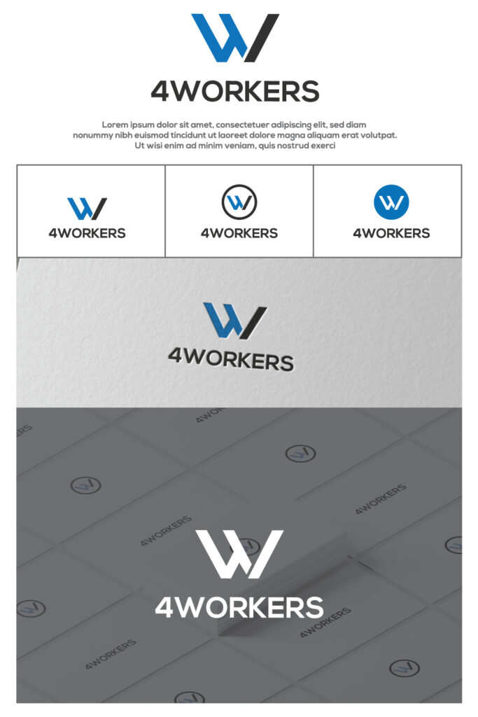 4w letter logo design - MasterBundles