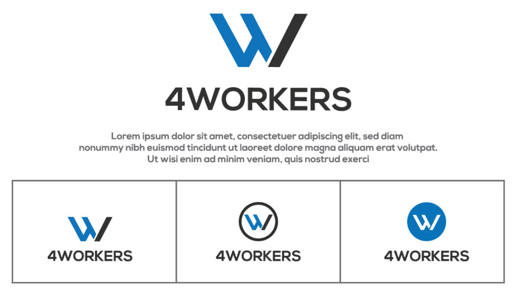 4w letter logo design - MasterBundles