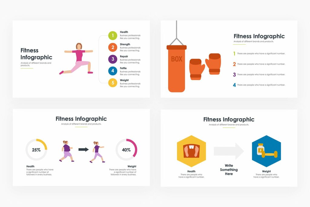 Fitness Infographics - PowerPoint – MasterBundles