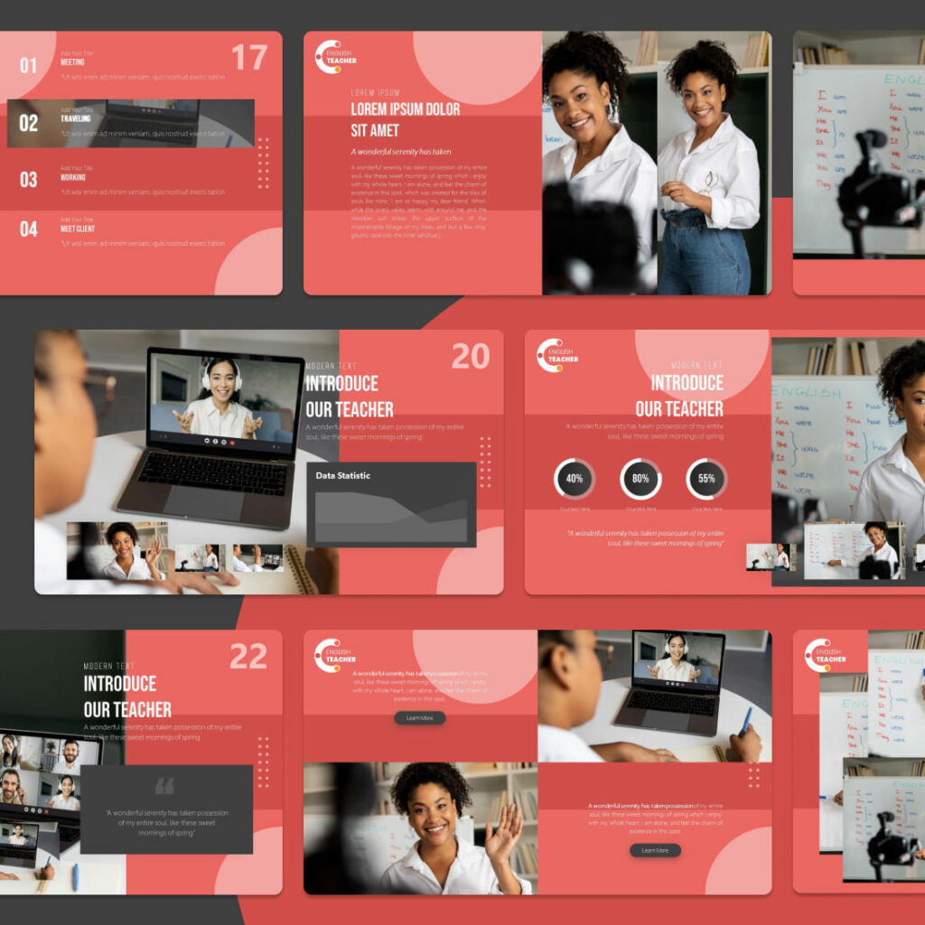 English Teacher Google Slides Theme – MasterBundles