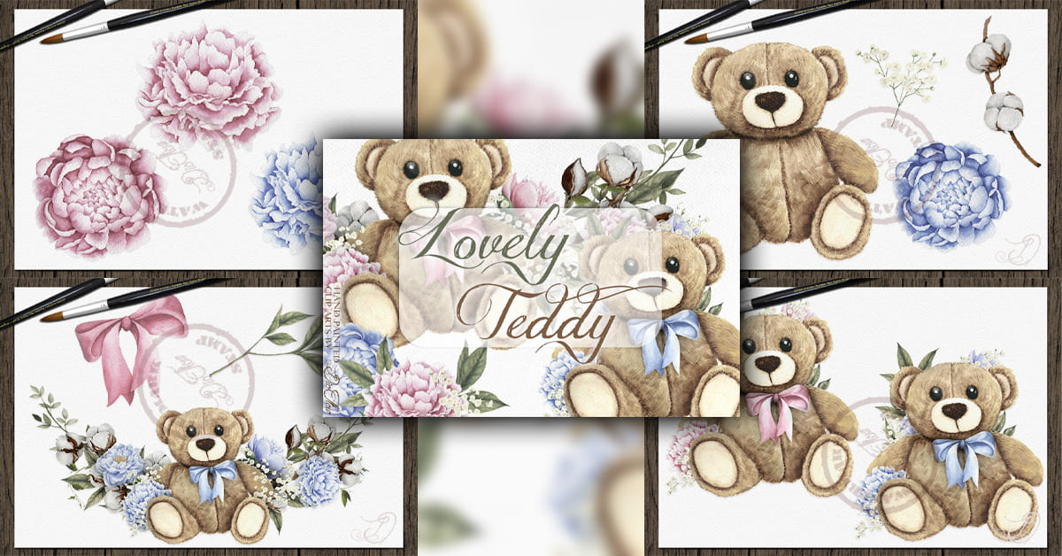 Teddy Watercolor Illustration – MasterBundles