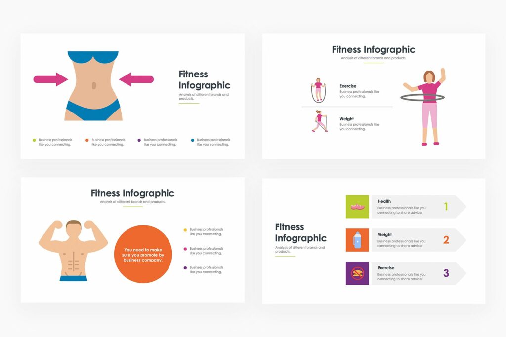 Fitness Infographics - PowerPoint – MasterBundles