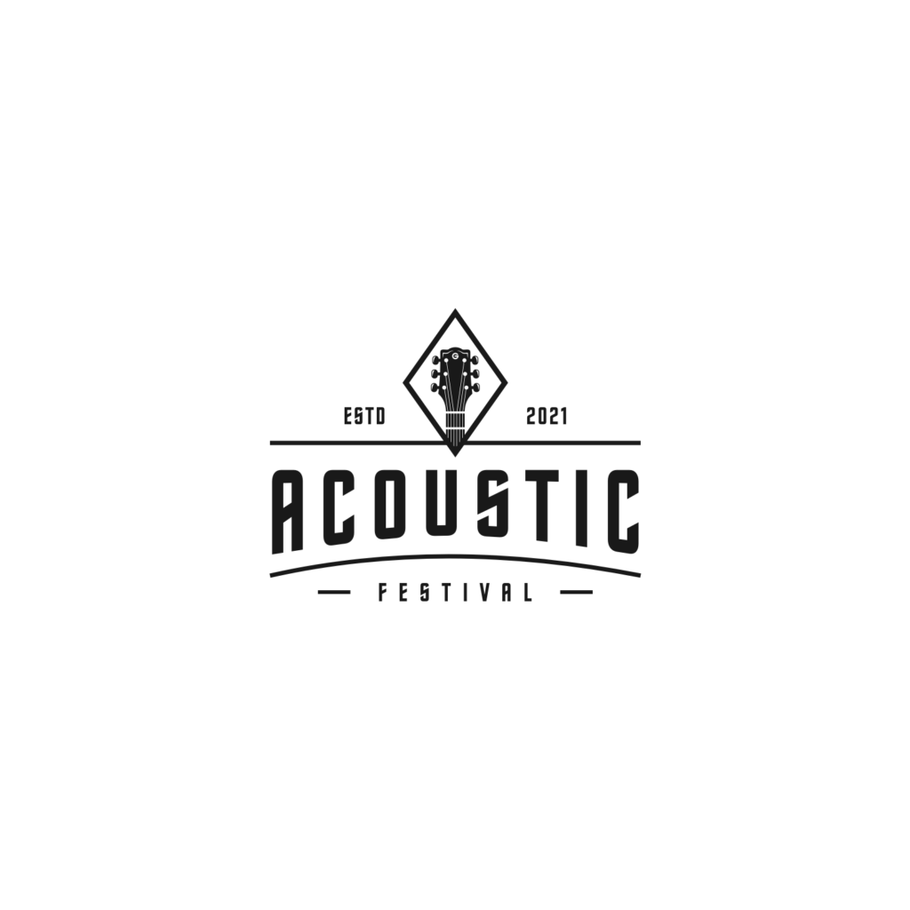 acoustic guitar logo design vector template - MasterBundles